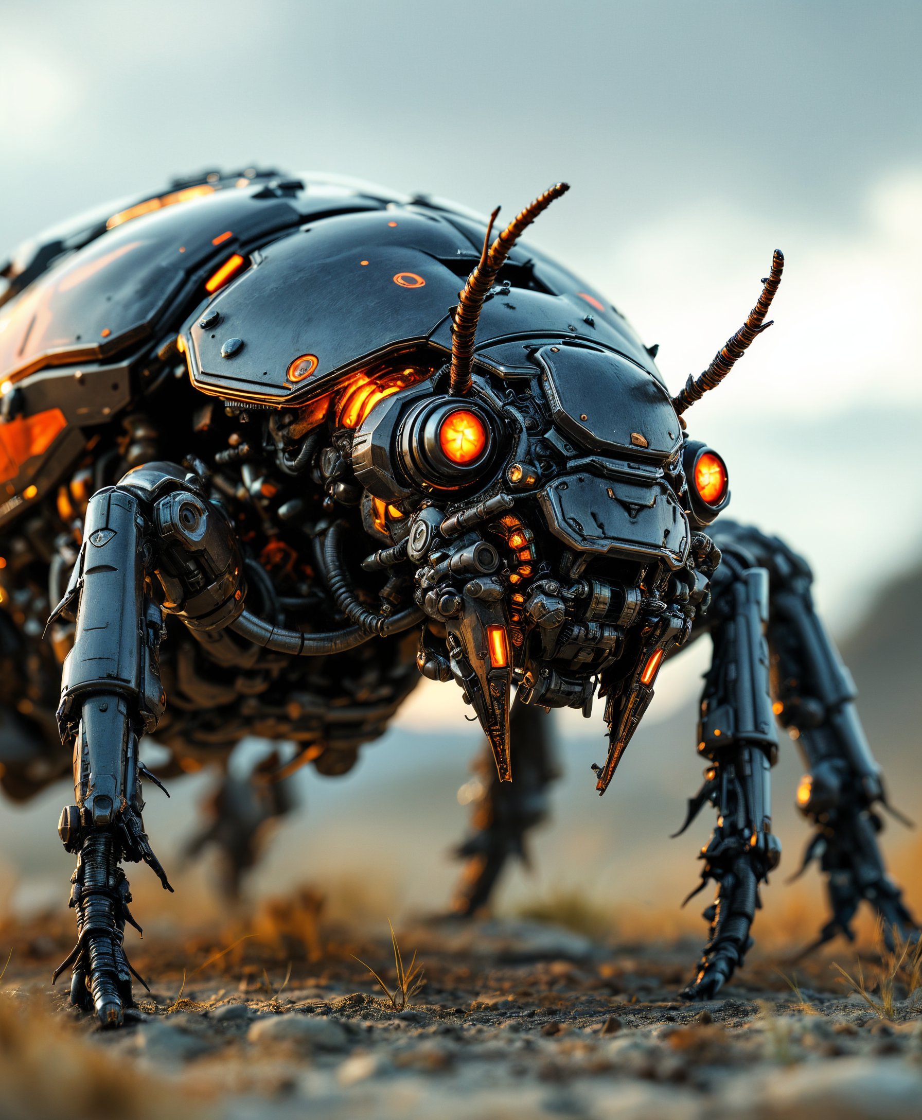 Subject A highly detailed mecha Beetle a fusion of organic and ...