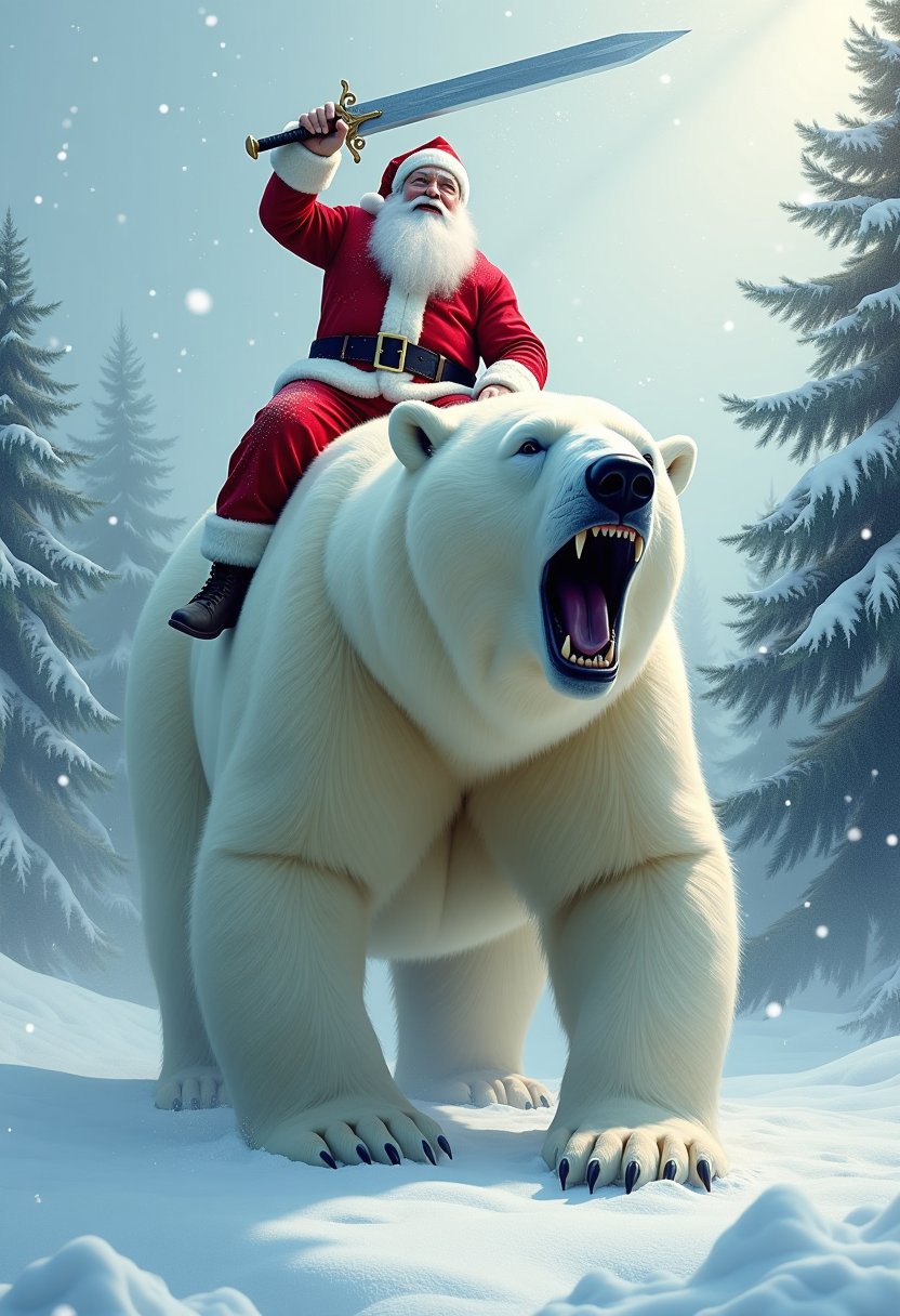 Santa's Polar Bear Charge - Pixel Dojo